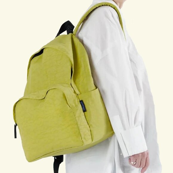 BAGGU | Bags | Nwt Baggu Large Nylon Backpack Lemongrass | Poshmark